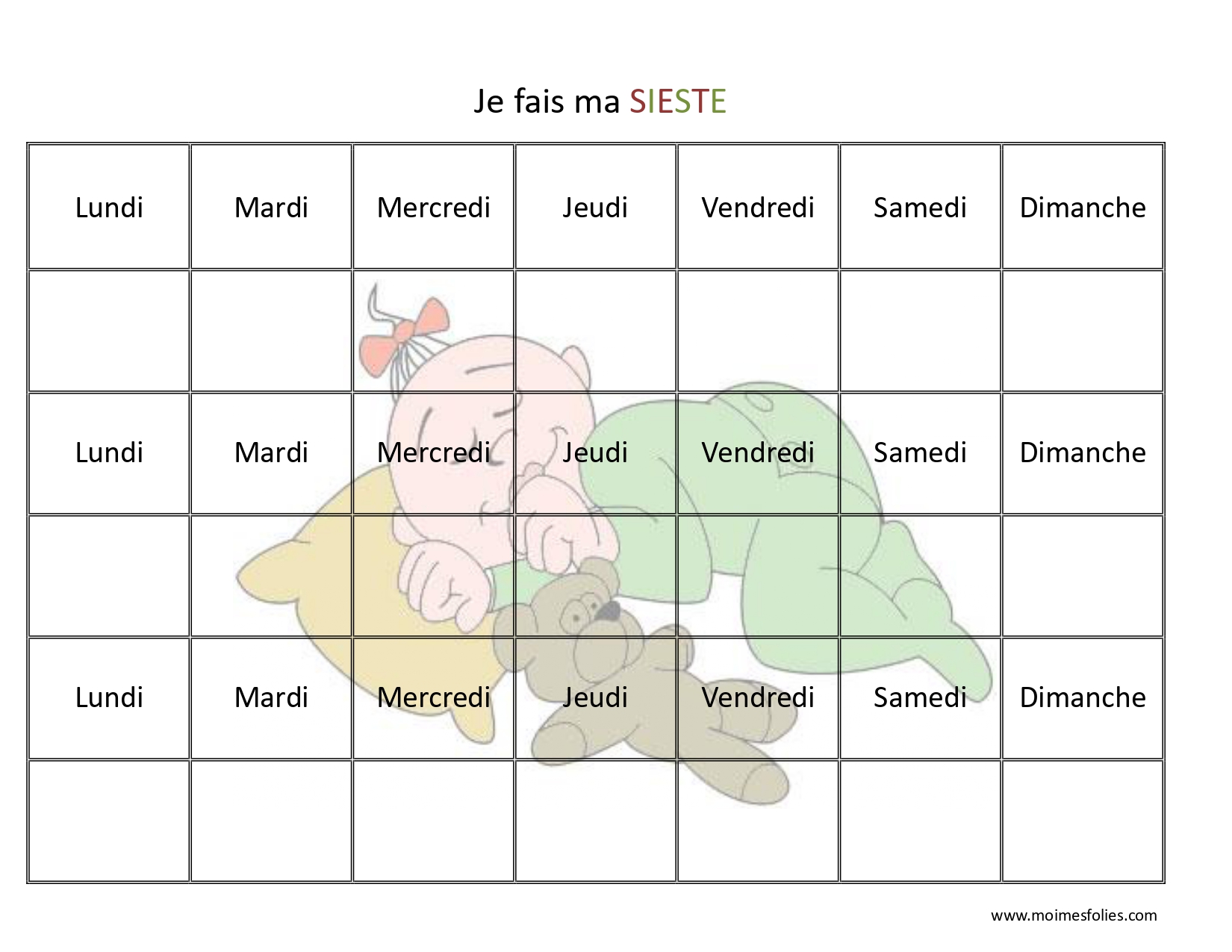 Imprimer – Tableau de motivation – Moi mes folies