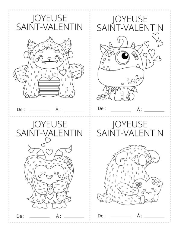 Cartes à colorier | Saint-Valentin – Moi mes folies