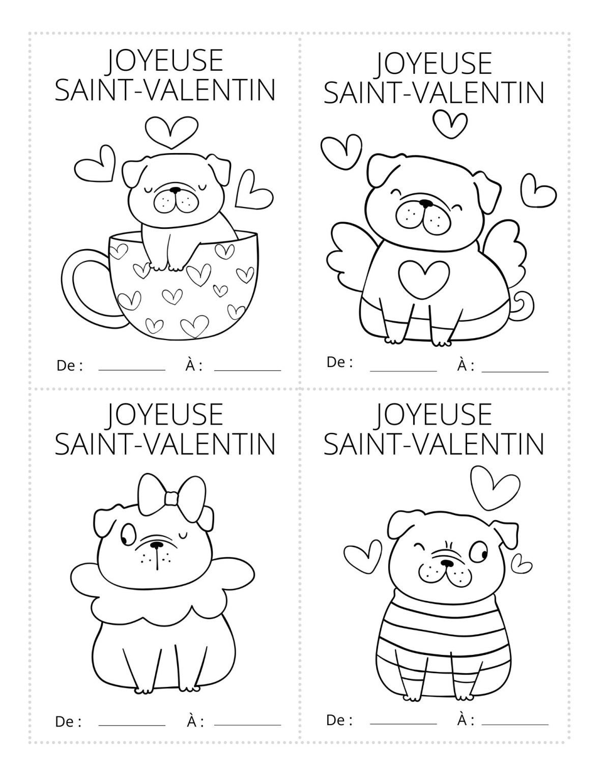 Cartes à colorier | Saint-Valentin – Moi mes folies