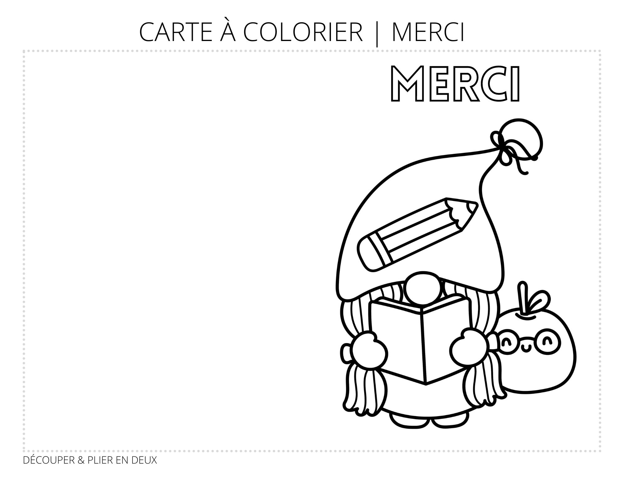 Cartes à colorier | Merci – Moi mes folies