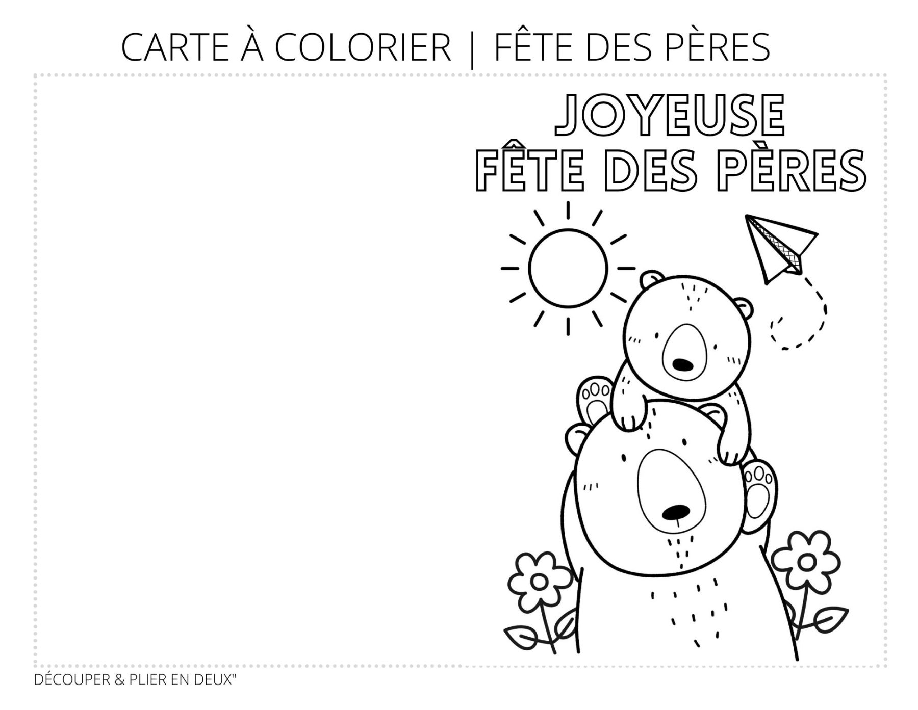 Cartes à colorier | Fêtes des pères – Moi mes folies