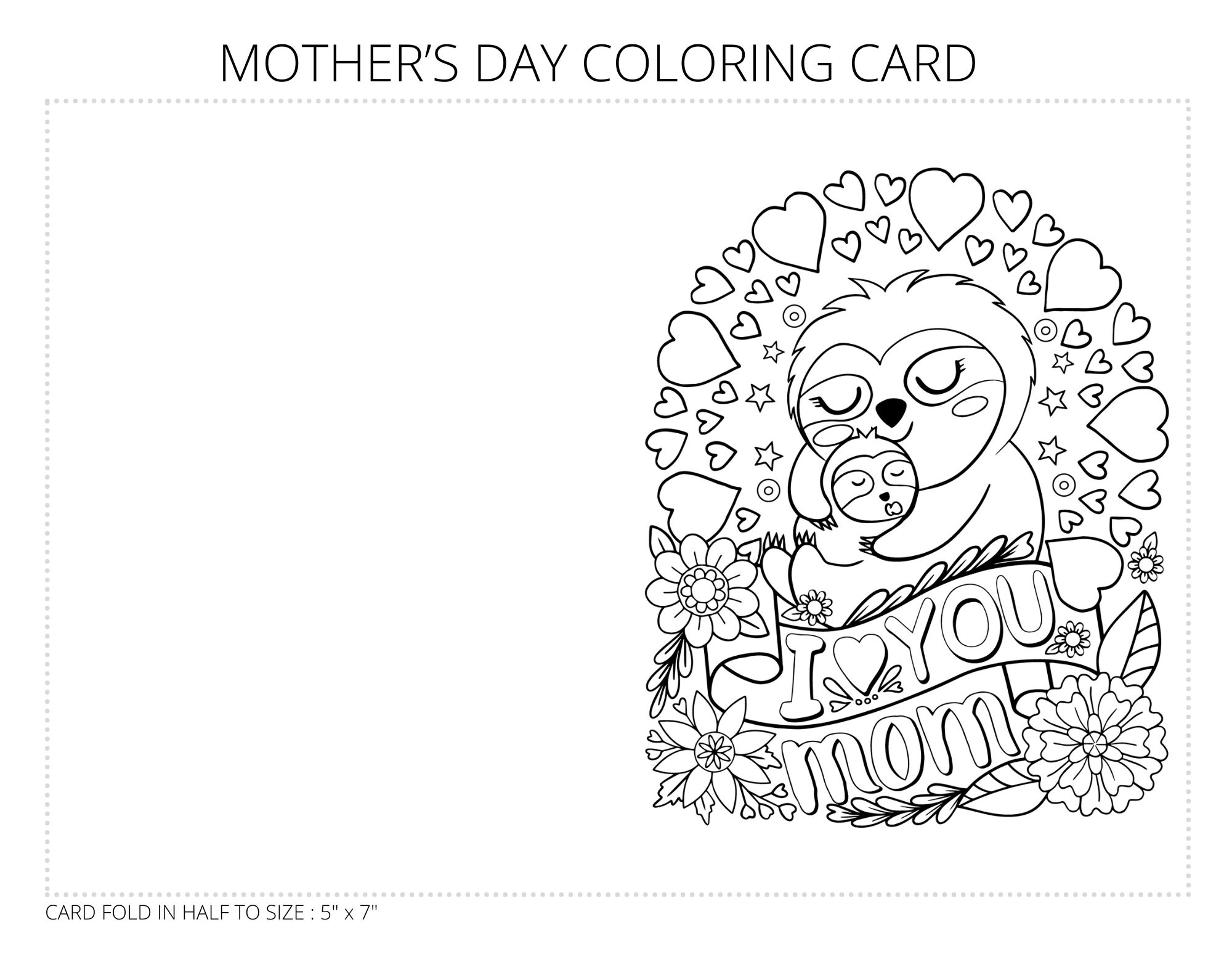 Cartes à colorier | Fête des mères – Moi mes folies